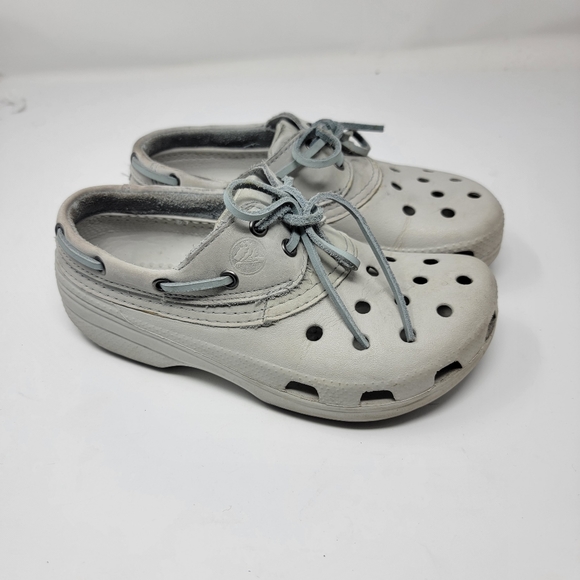 CROCS | Shoes | Crocs Islander Men 5 Womens 7 Pit Crew Sport Leather ...